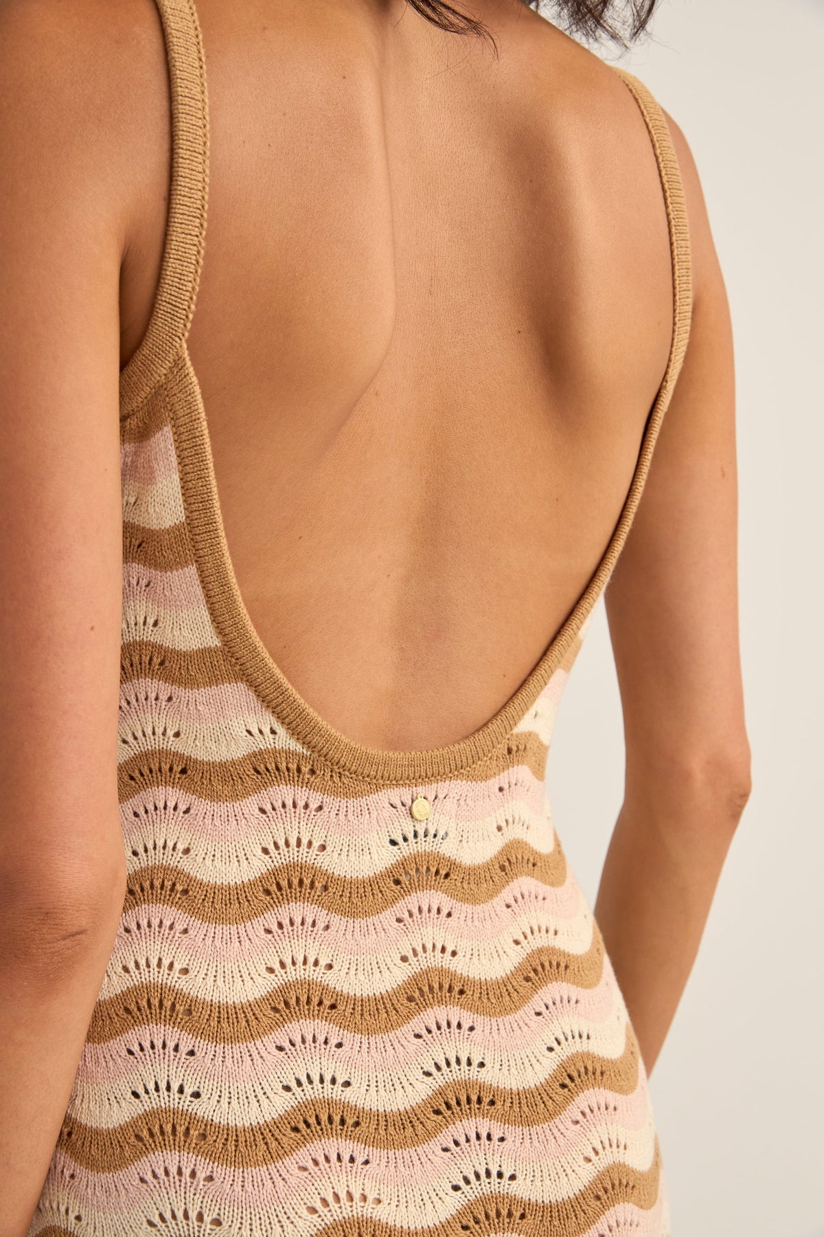 Aries Stripe Knit Midi Dress Natural – Rhythm New Zealand